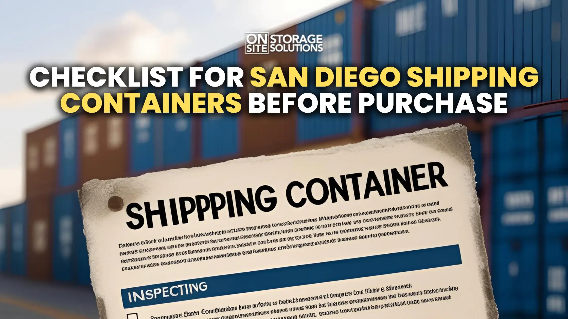 San Diego Shipping Containers | Inspection Checklist